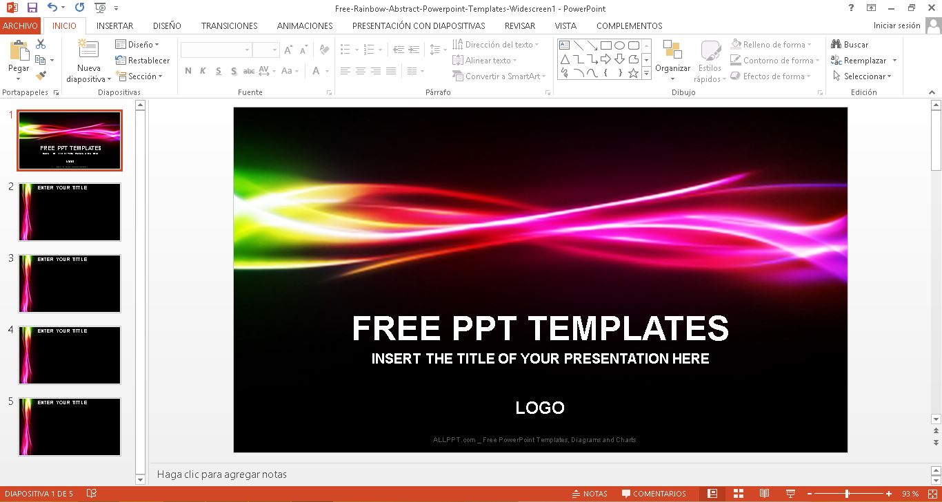 Plantilla arco iris abstracto para PowerPoint - Plantillas Power Point ...