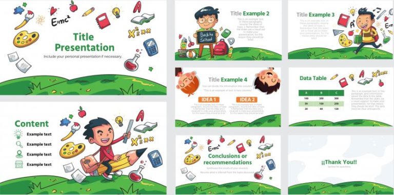 Plantilla PowerPoint Niños en la escuela - Plantillas Power Point gratis