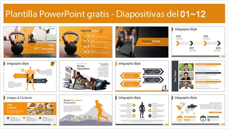 Plantilla Power Point de Ejercicios Físicos - Plantillas Power Point gratis