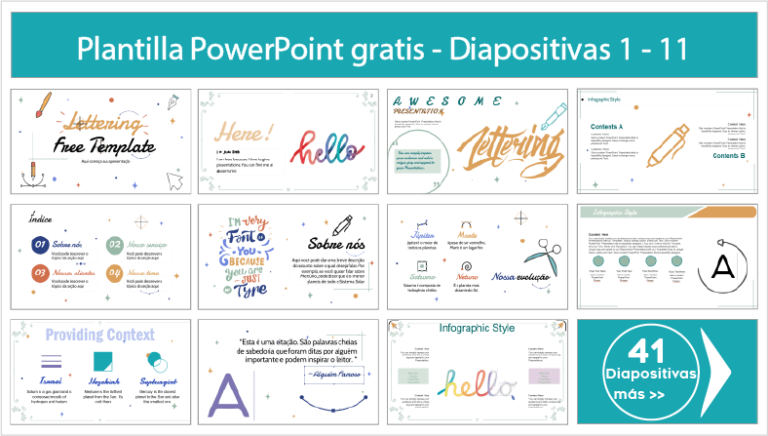 Plantilla PowerPoint de Lettering - Plantillas Power Point gratis