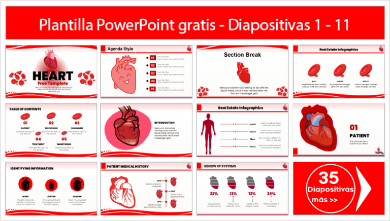 Plantilla PowerPoint del Corazón Humano - Plantillas Power Point gratis